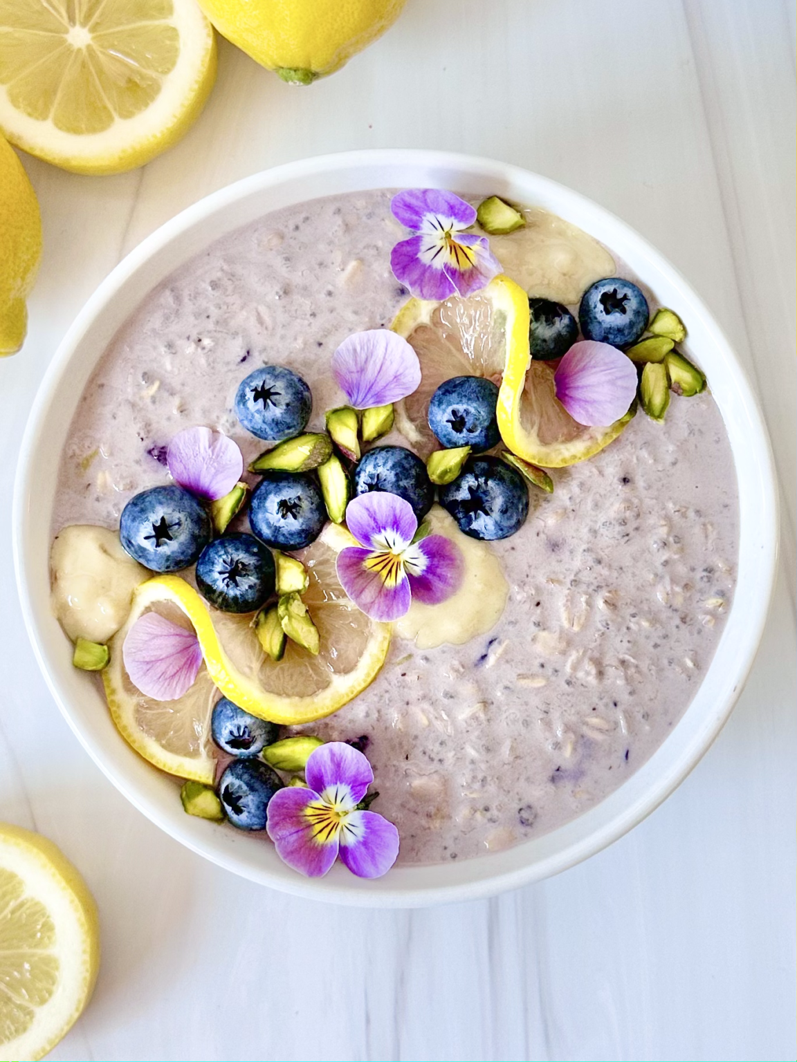Blueberry Lemon Overnight Oats - Claire Bear Bites