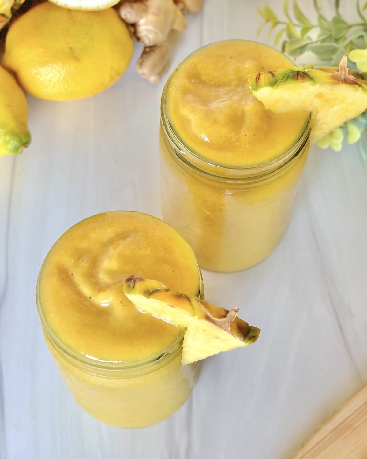 Anti-Inflammatory Pineapple Ginger Smoothie - Claire Bear Bites