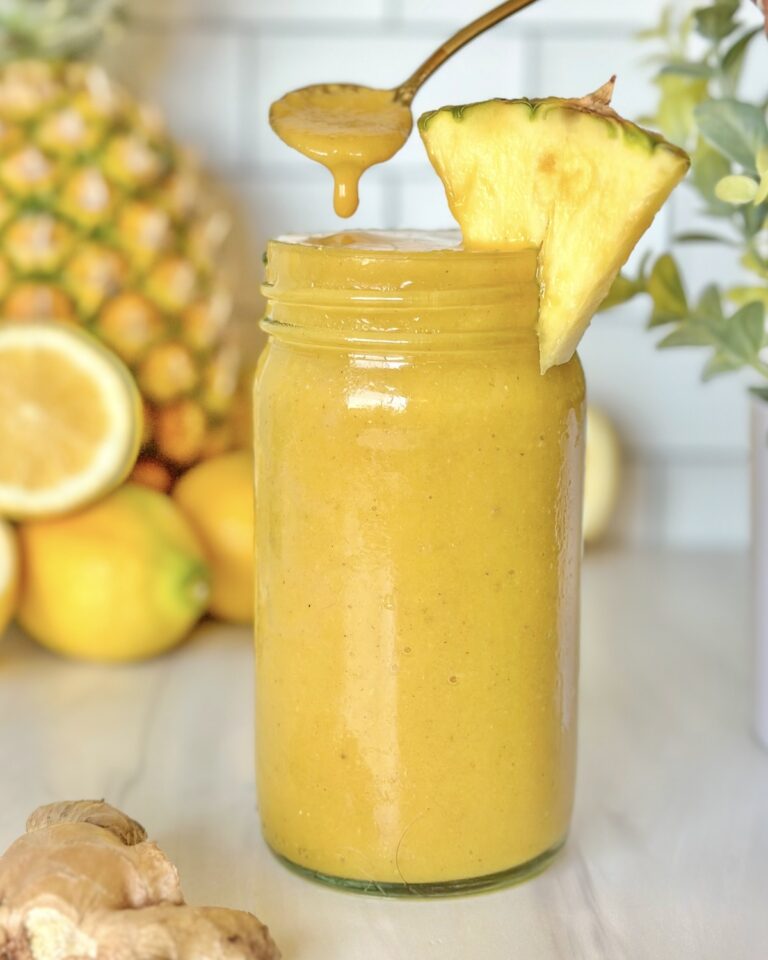 Anti-Inflammatory Pineapple Ginger Smoothie - Claire Bear Bites