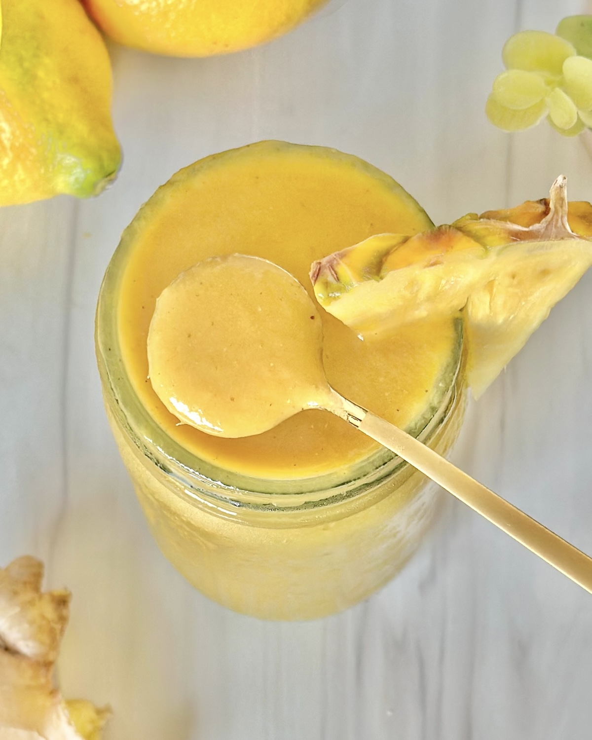 Anti-Inflammatory Pineapple Ginger Smoothie - Claire Bear Bites