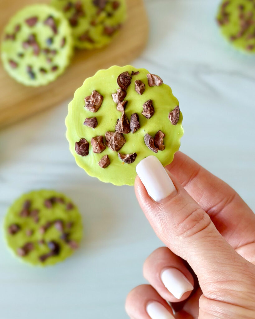 Hazelnut Chocolate Matcha Latte Cups - Claire Bear Bites