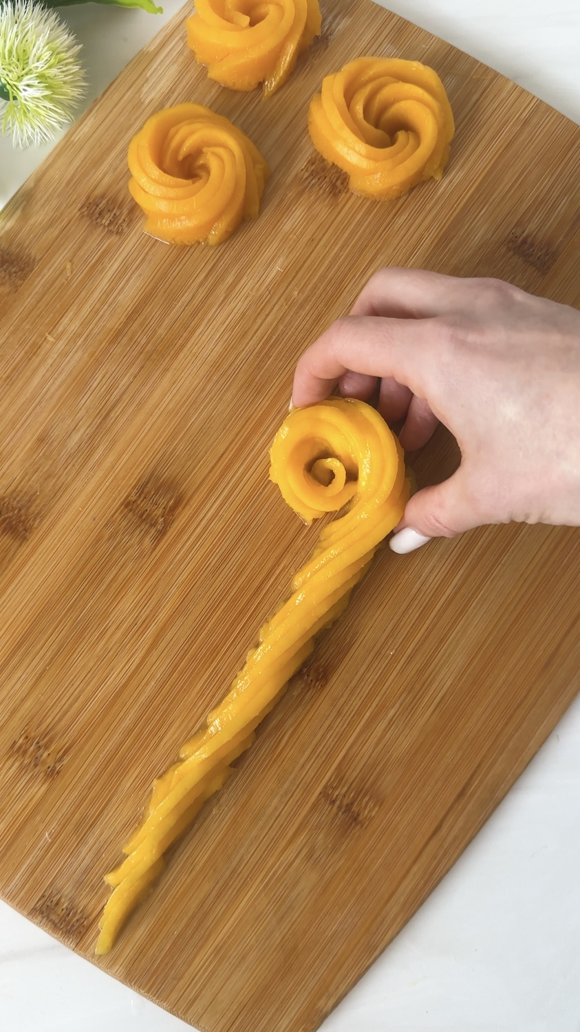 How to Make a Mango Rose - Claire Bear Bites