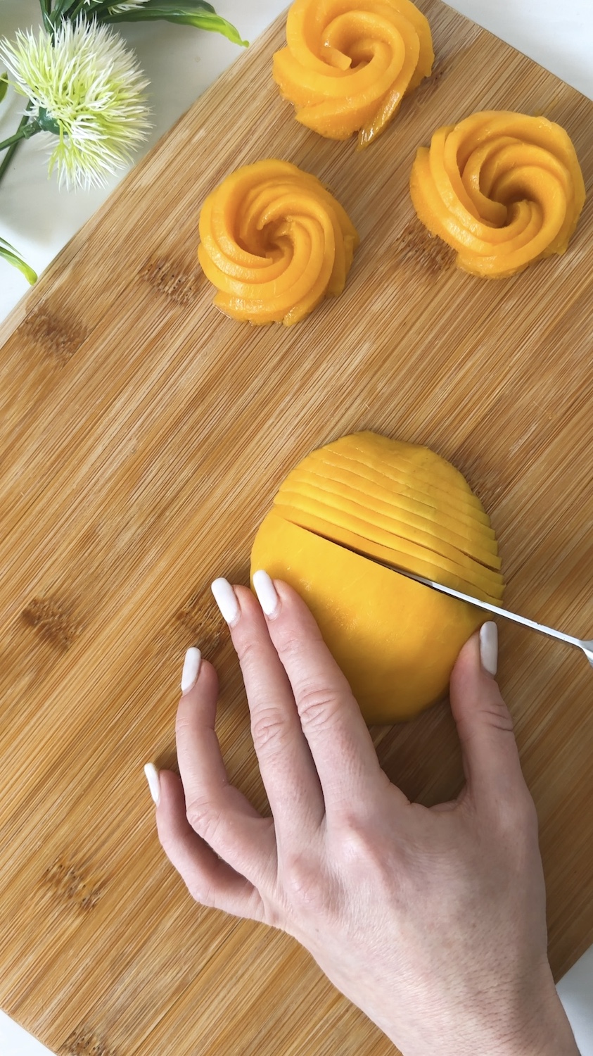 How to Make a Mango Rose - Claire Bear Bites