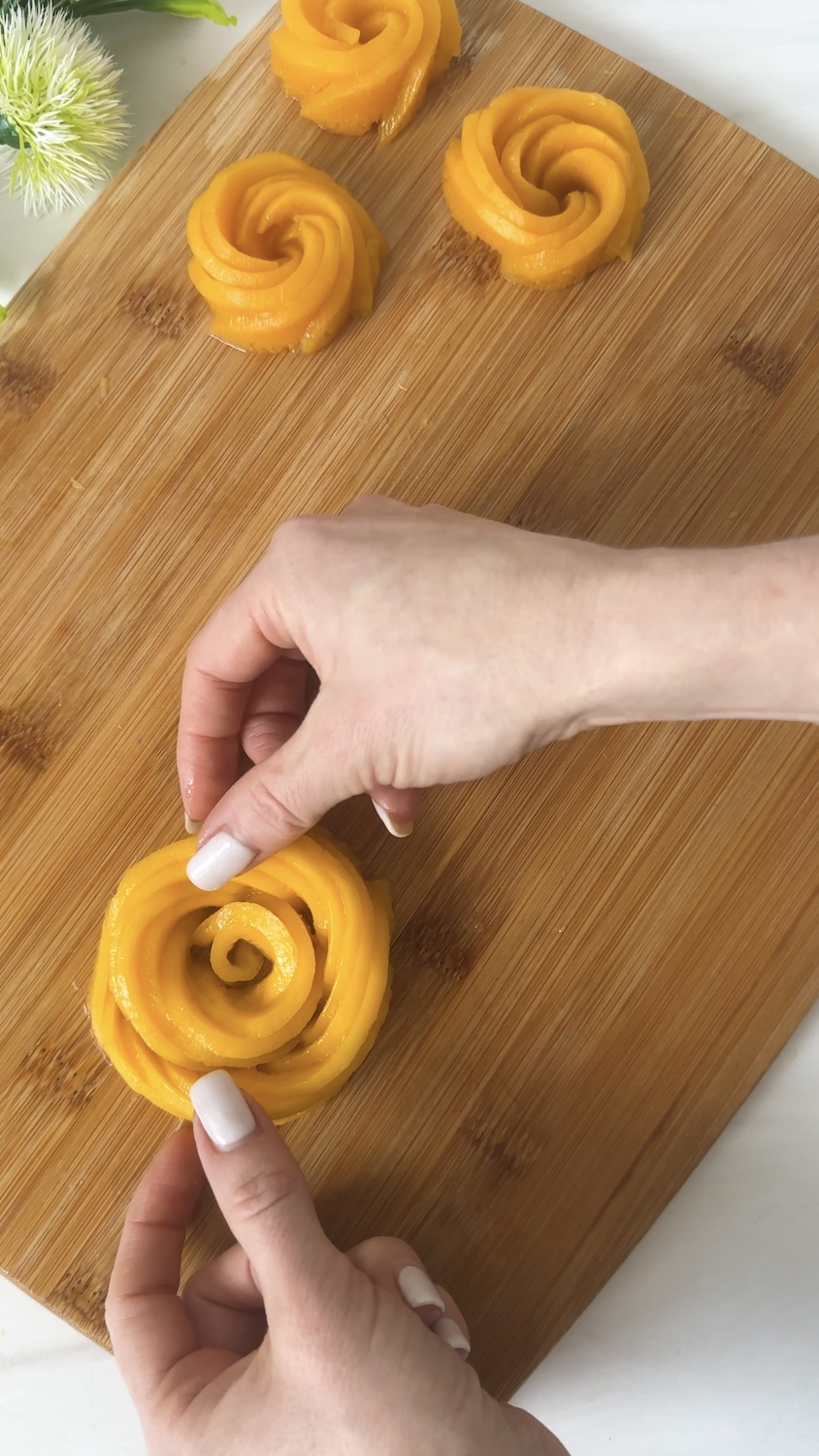 How to Make a Mango Rose - Claire Bear Bites