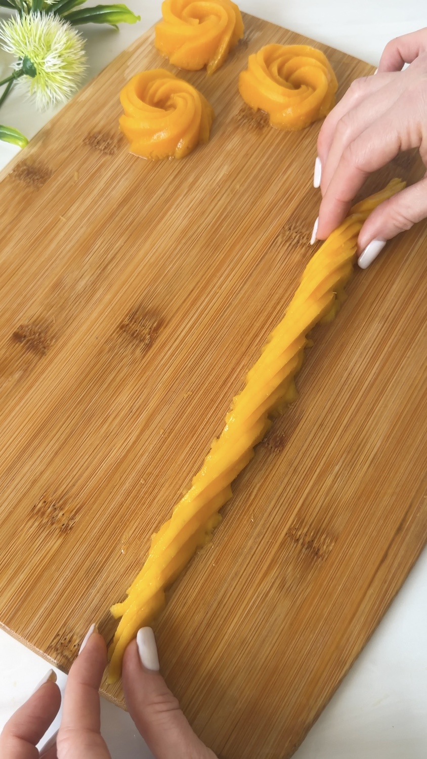 How to Make a Mango Rose - Claire Bear Bites