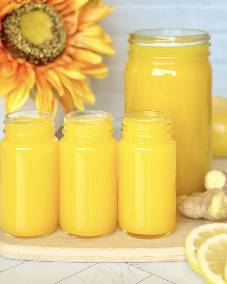 Lemon Ginger Turmeric Wellness Shots - Claire Bear Bites
