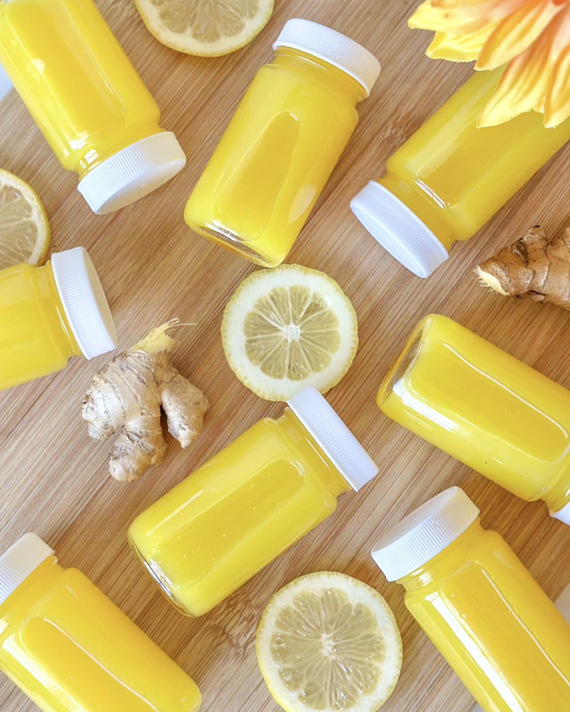 Lemon Ginger Turmeric Wellness Shots - Claire Bear Bites