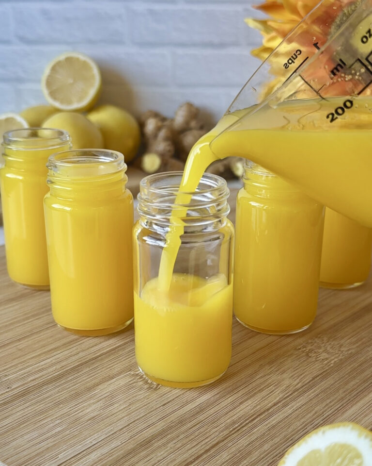 Lemon Ginger Turmeric Wellness Shots - Claire Bear Bites