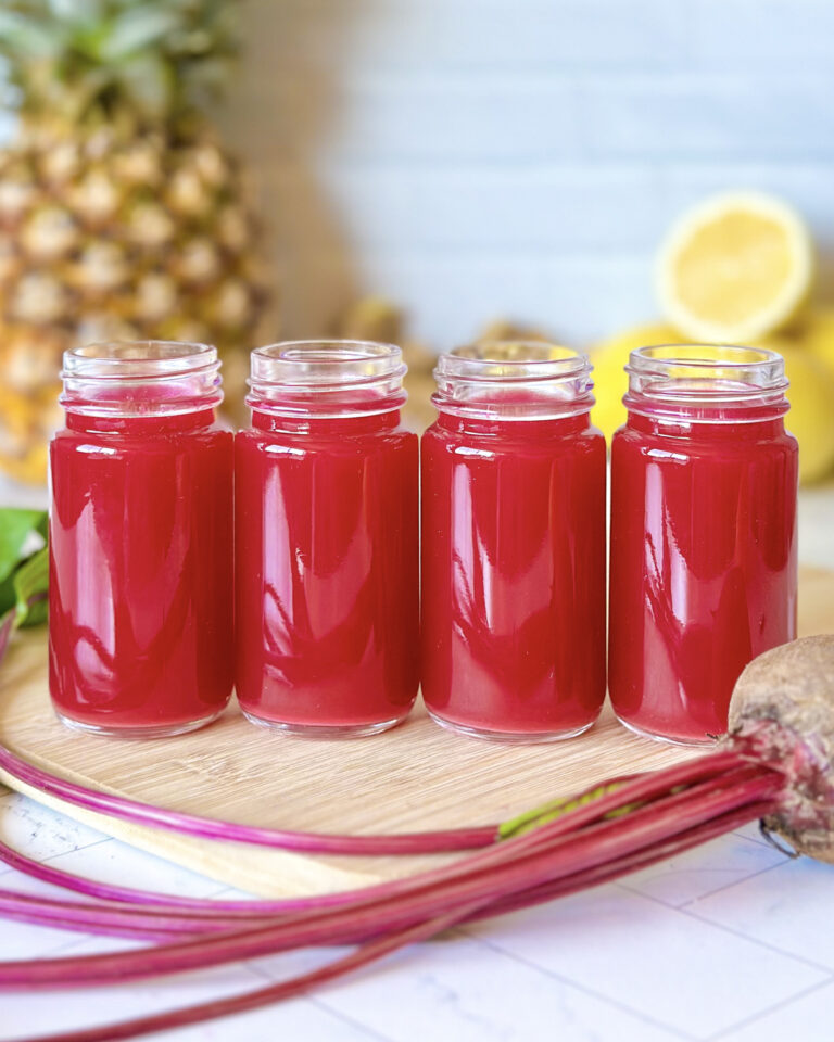 Beet Juice Wellness Shots - Claire Bear Bites