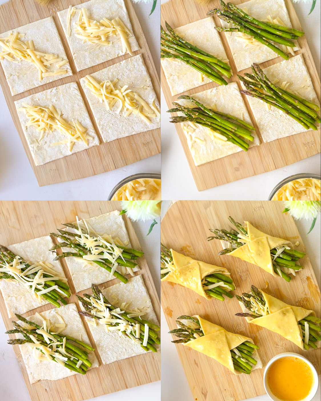 Cheesy Asparagus Puff Pastry - Claire Bear Bites
