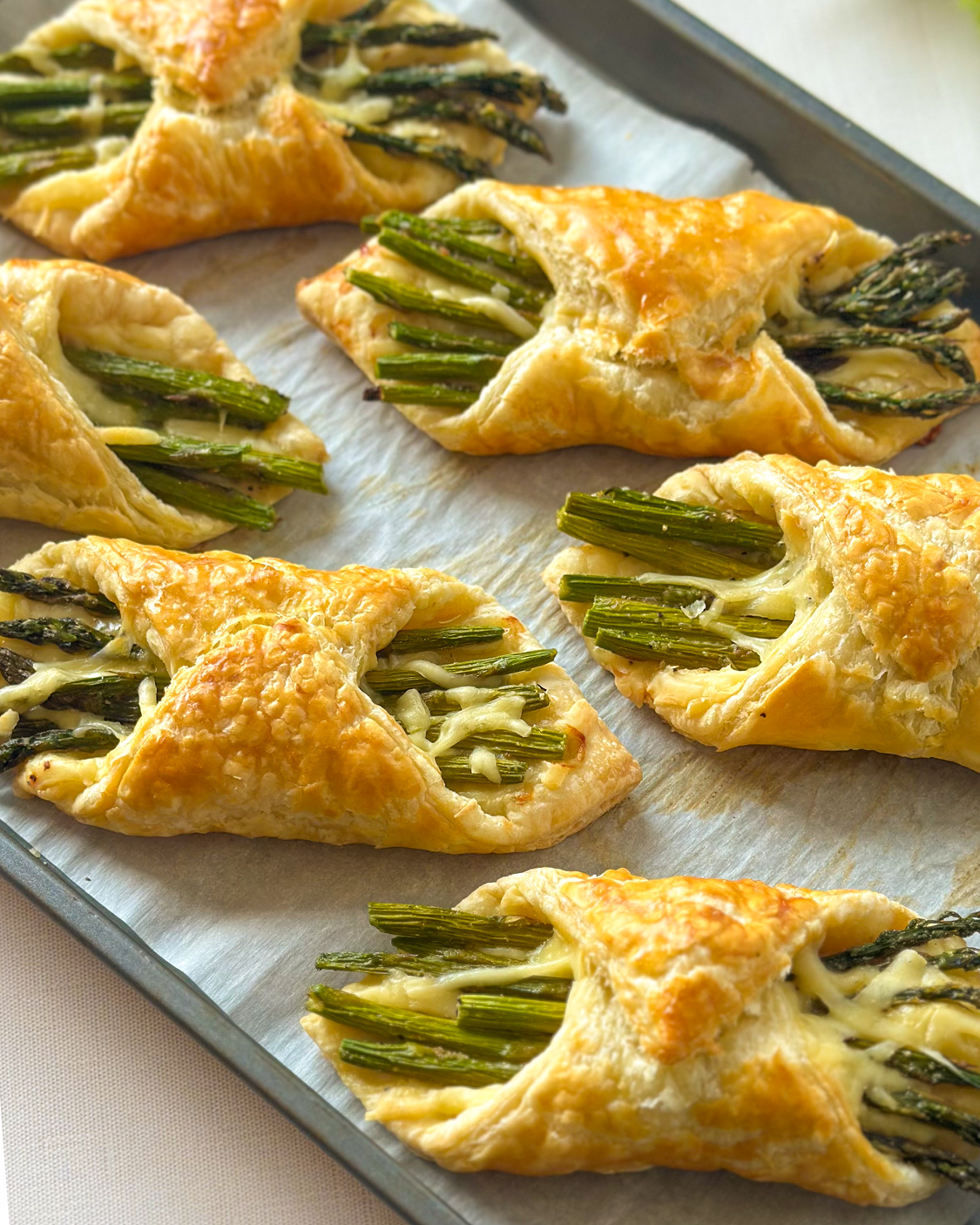Cheesy Asparagus Puff Pastry - Claire Bear Bites