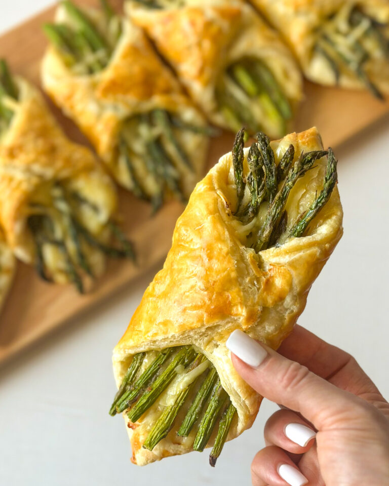 Cheesy Asparagus Puff Pastry - Claire Bear Bites