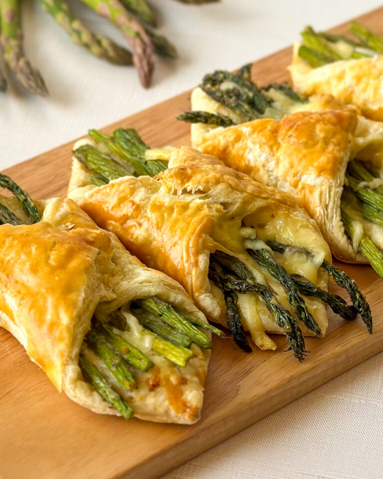 Cheesy Asparagus Puff Pastry - Claire Bear Bites